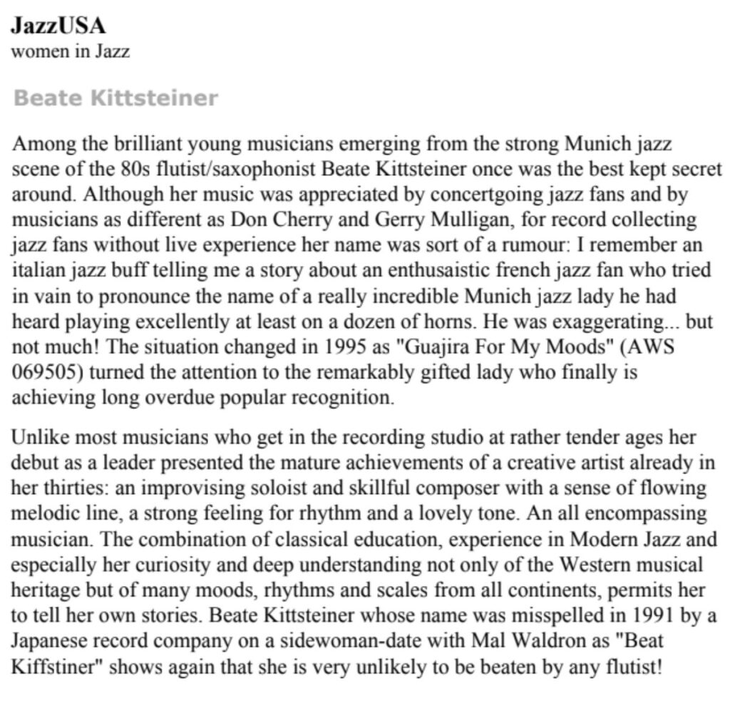 Press & Media – Beate Kittsteiner